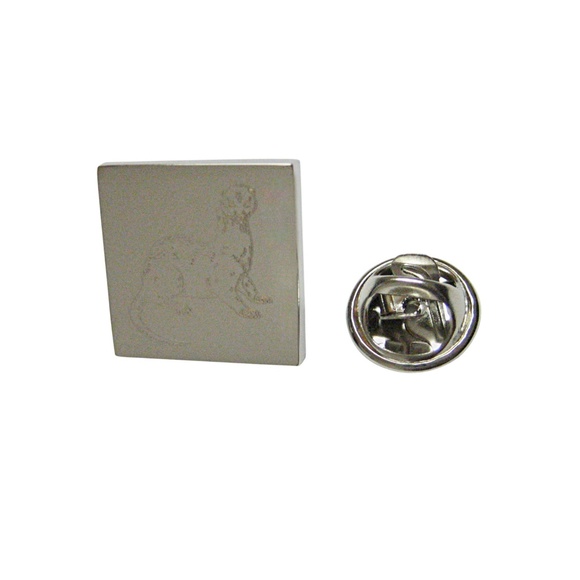 Kiola Designs | Accessories | Silver Toned Etched Ferret Lapel Pin ...
